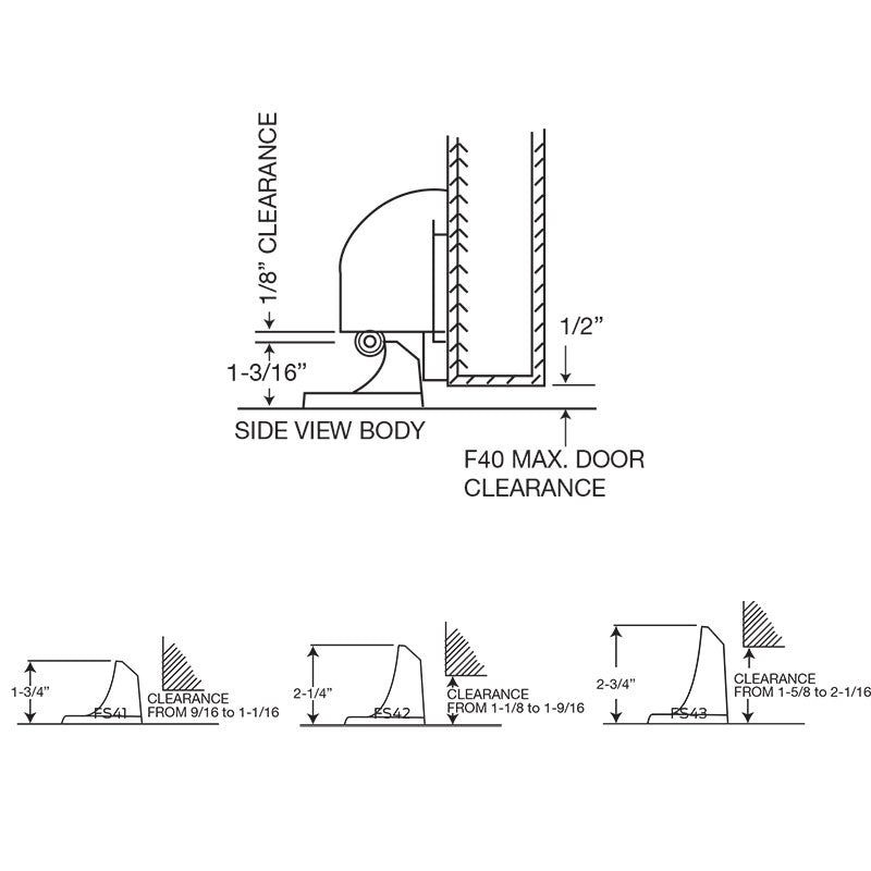 Ives FS40, FS41, FS42 and FS43 Automatic Floor Stop and Holder