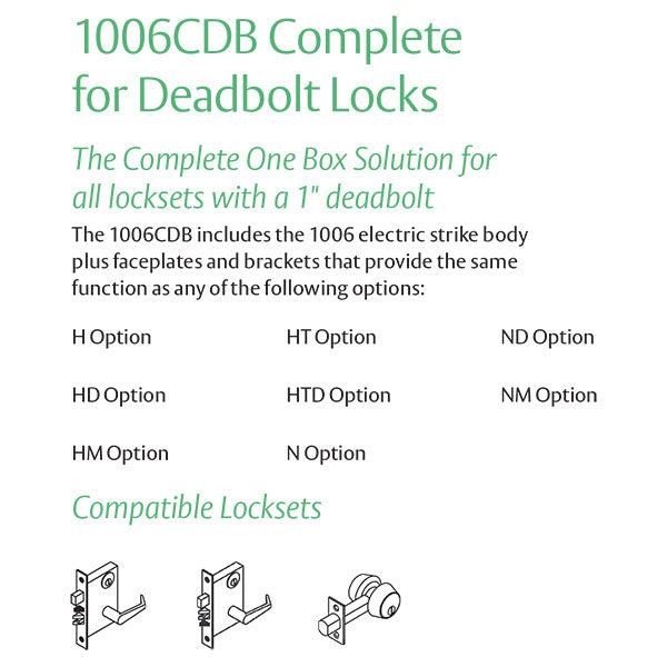 HES 1006CDB Complete Electric Strike for Deadbolt Locks