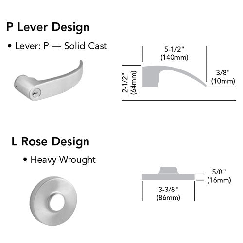 Sargent 28-7G37-LP Classroom Lever Lock