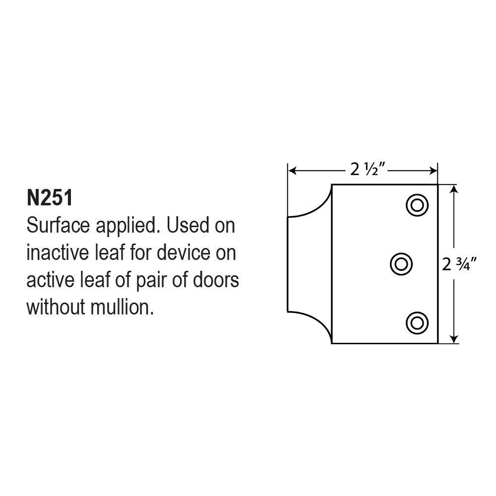 Cal-Royal N251 Overlapping Strike for 2200/9800 Rim Exit Devices