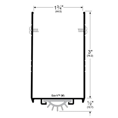 Pemko 221_V U-Shaped Door Shoe and Kick Plate with Eco-V Insert