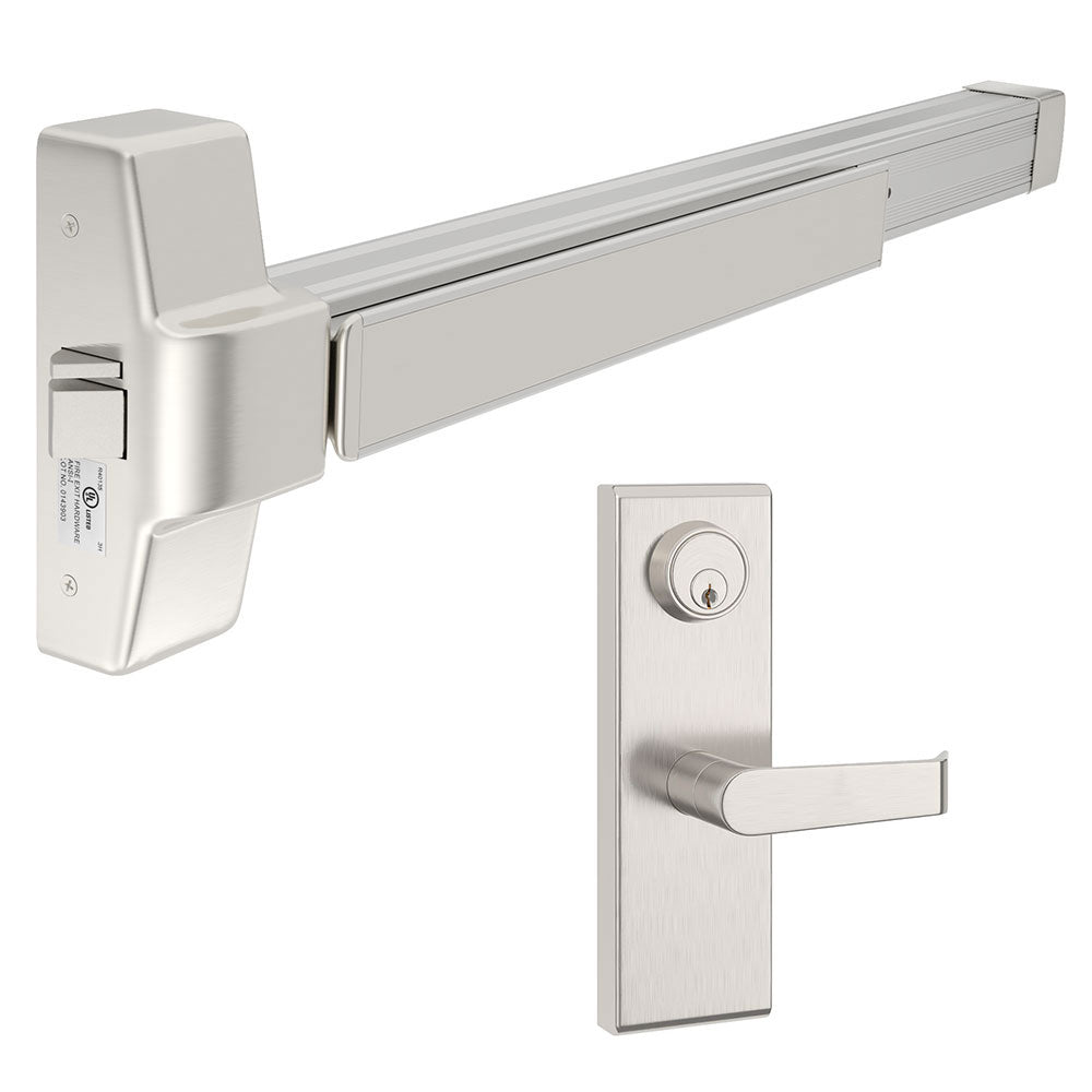 Trudoor TDE-1000R-L Rim Exit Device with TDE-08 Escutcheon Lever