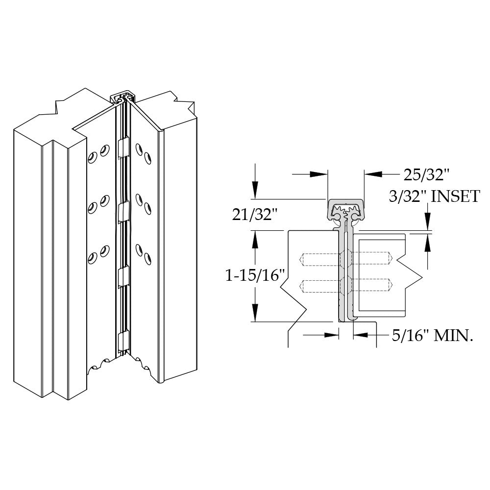 Trudoor TD-CHFM Heavy-Duty Full Mortise Continuous Gear Hinge