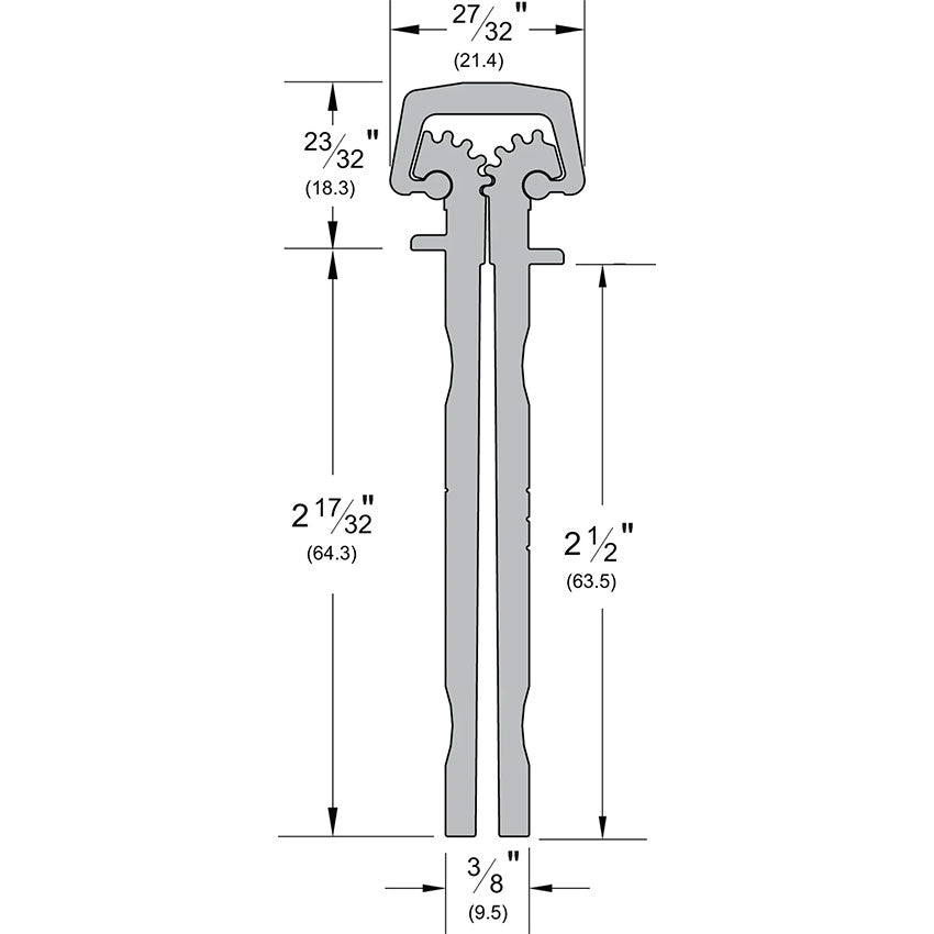 Pemko X25M Full Mortise Continuous Gear Hinge for 2-1/2" Thick Door