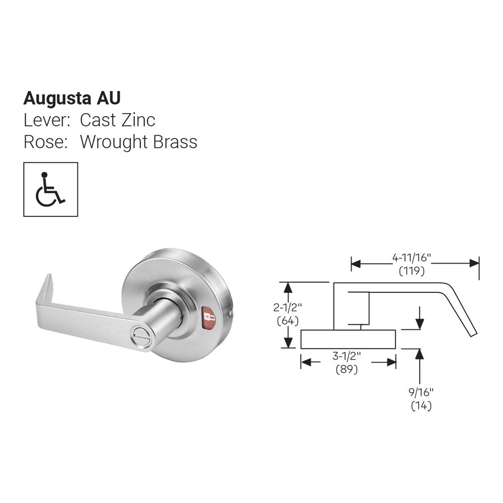 Accentra AUYPL02 Cylindrical Indicator Lever Lock, Privacy Function
