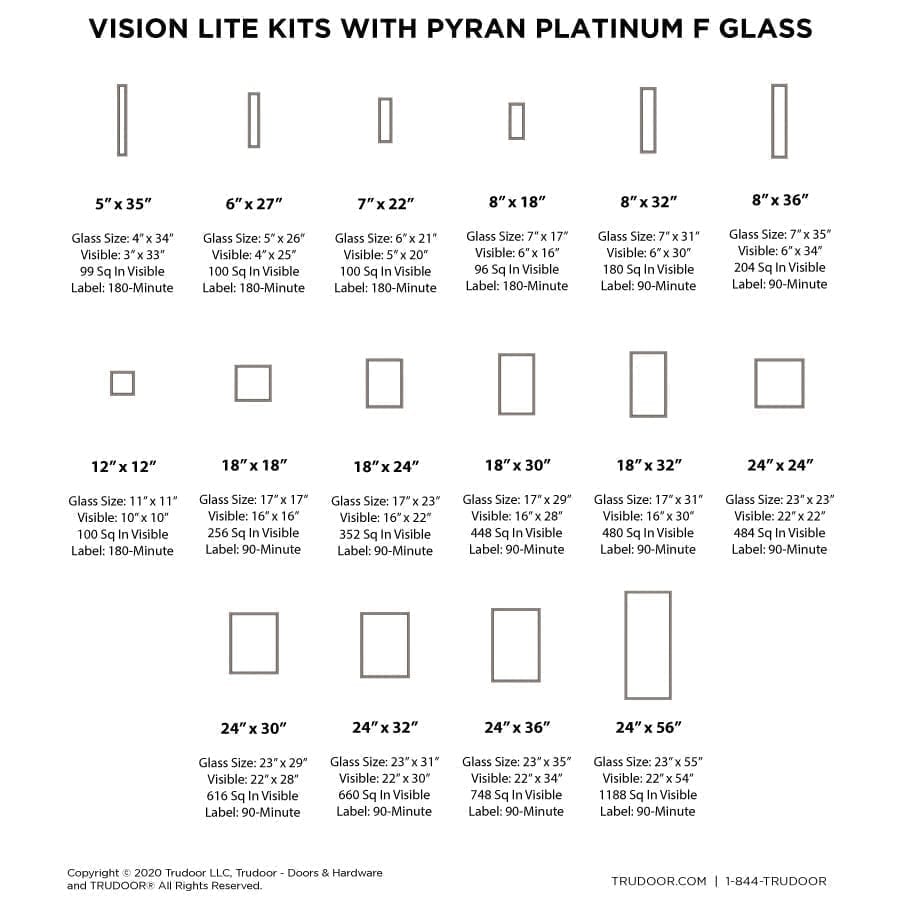 Air Louvers VSL PPF PAK Door Lite Kit w/ PYRAN® Platinum F Fire Glass