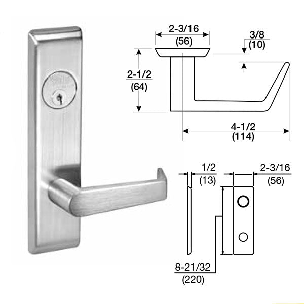 Accentra AUCN 8811-2FL Classroom Intruder Deadbolt Mortise Lock